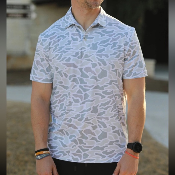 BURLEBO | Shirts | Burlebo Performance Polo White Camo | Poshmark